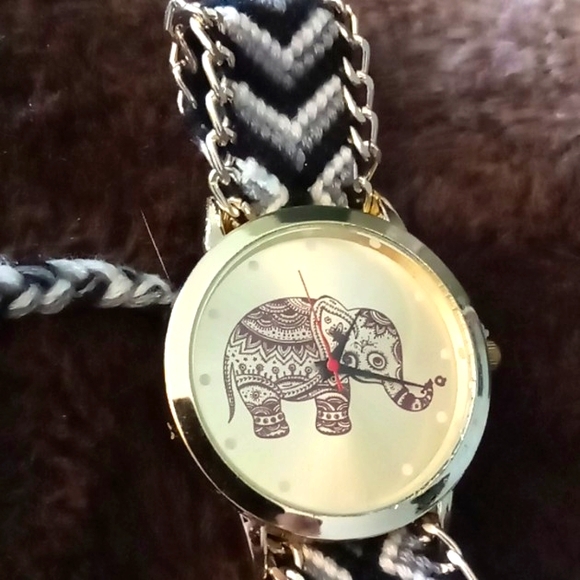 Handmade | Accessories | Elephant Trunk Up Gold Tone Watch Handmade ...